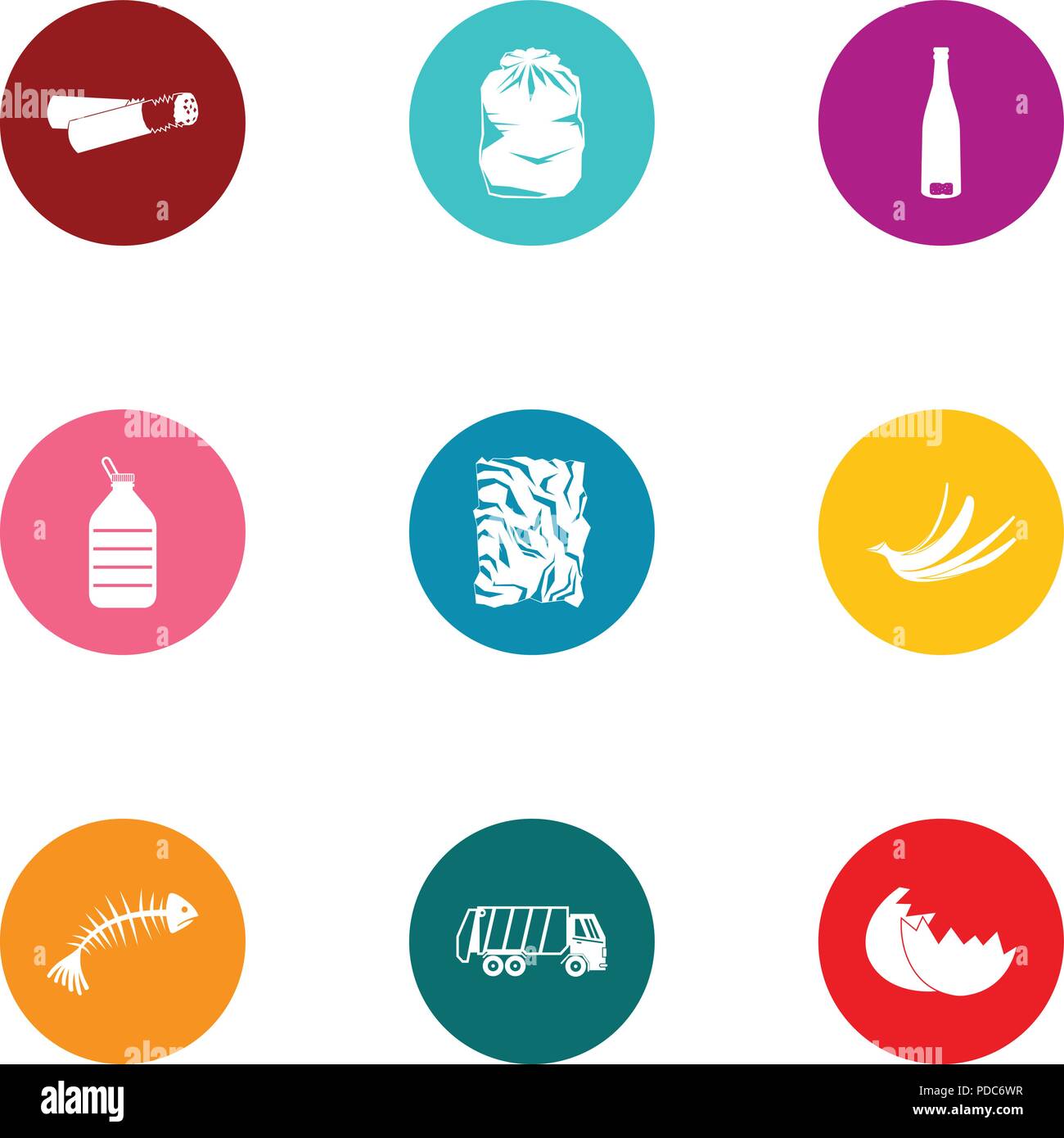 Waste product icons set, flat style Stock Vector Image & Art - Alamy