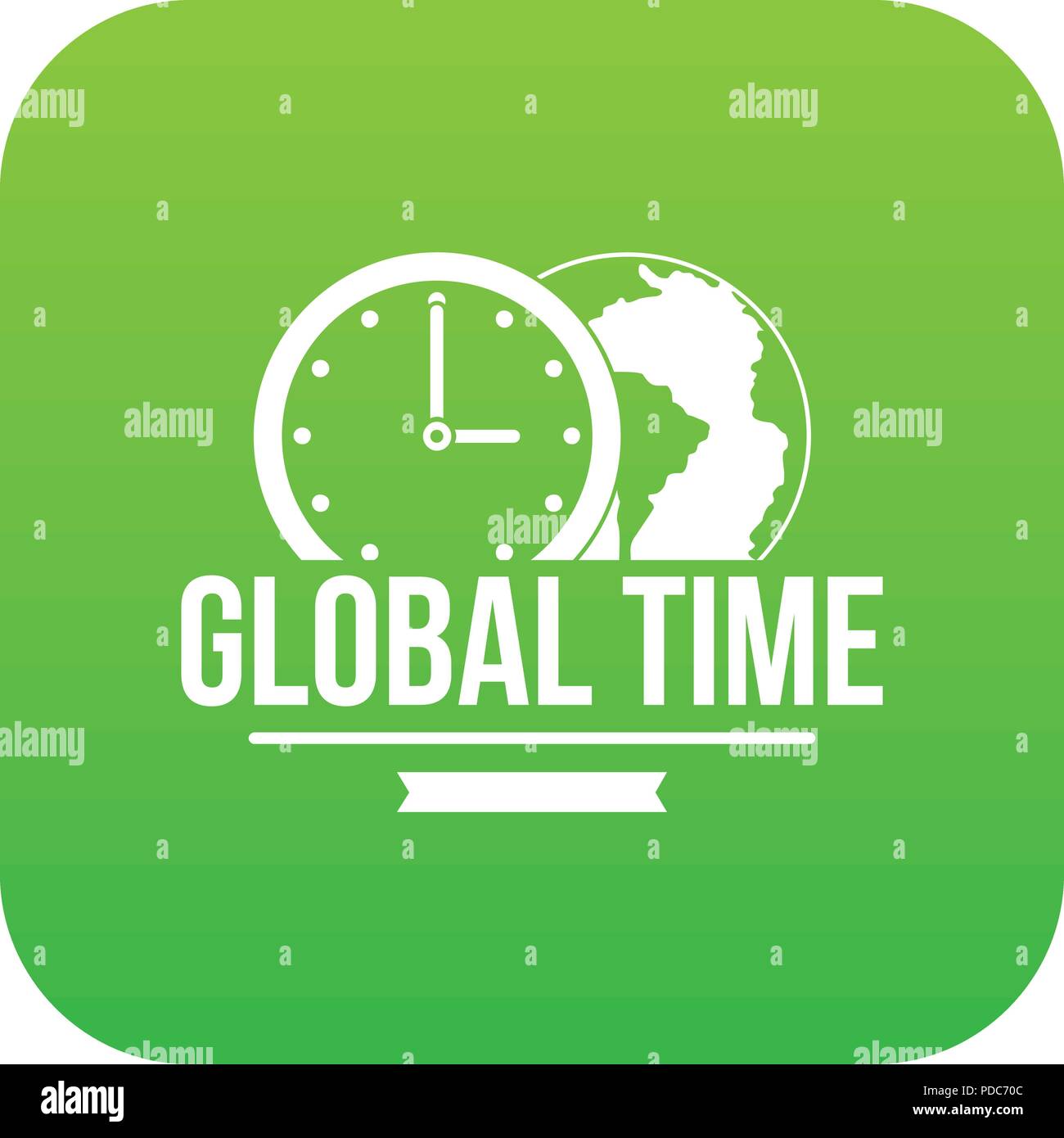Global time icon green vector Stock Vector Image & Art - Alamy