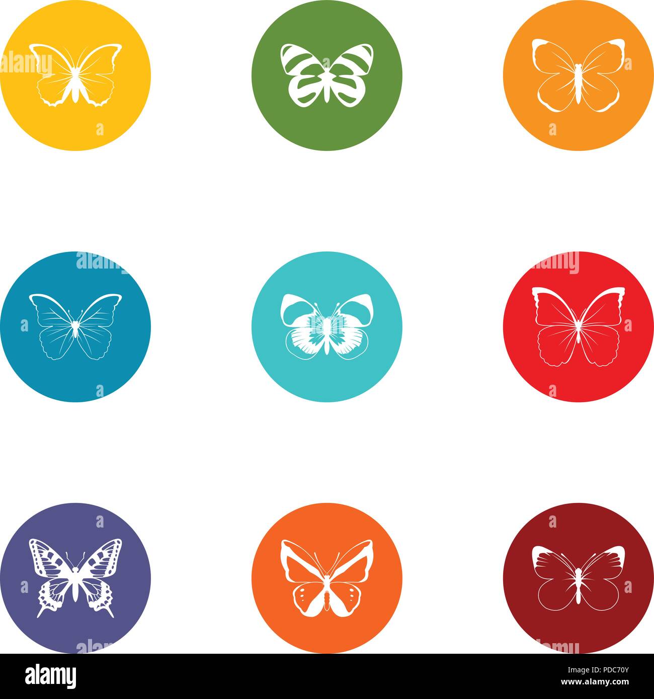 Cutworm icons set, flat style Stock Vector Image & Art - Alamy