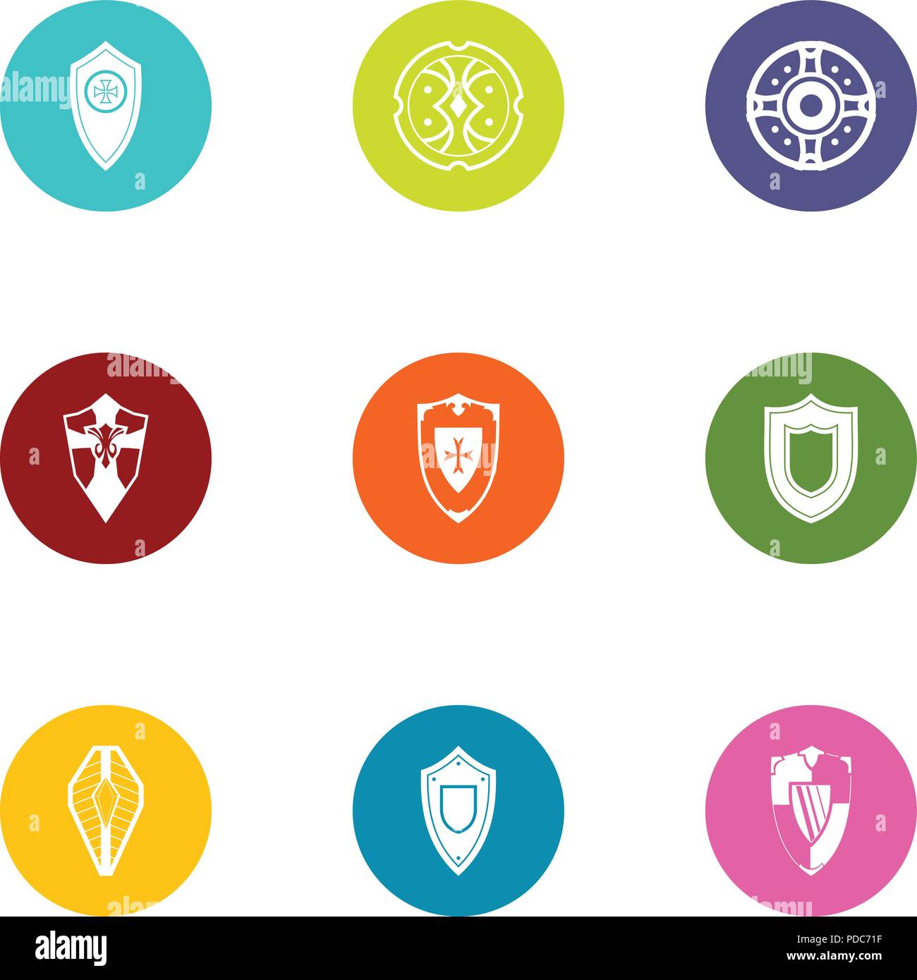 Safeguard icons set, flat style Stock Vector Image & Art - Alamy