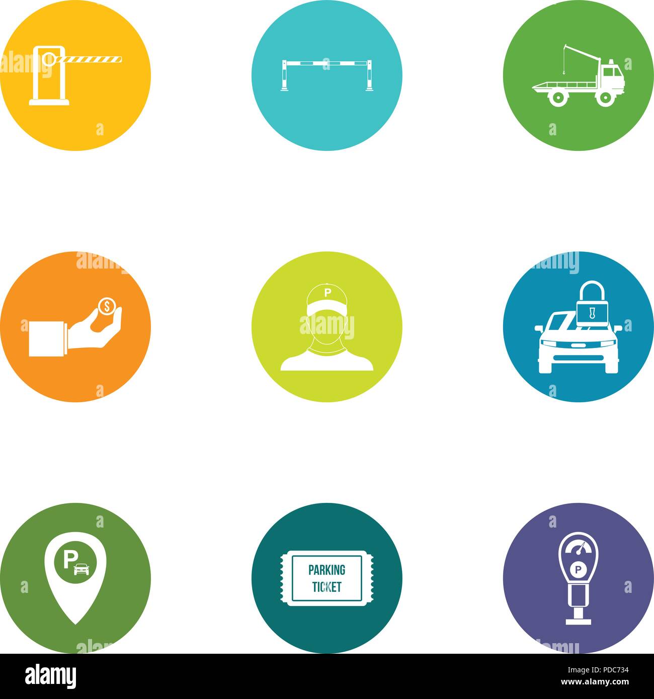 Pass icons set, flat style Stock Vector Image & Art - Alamy