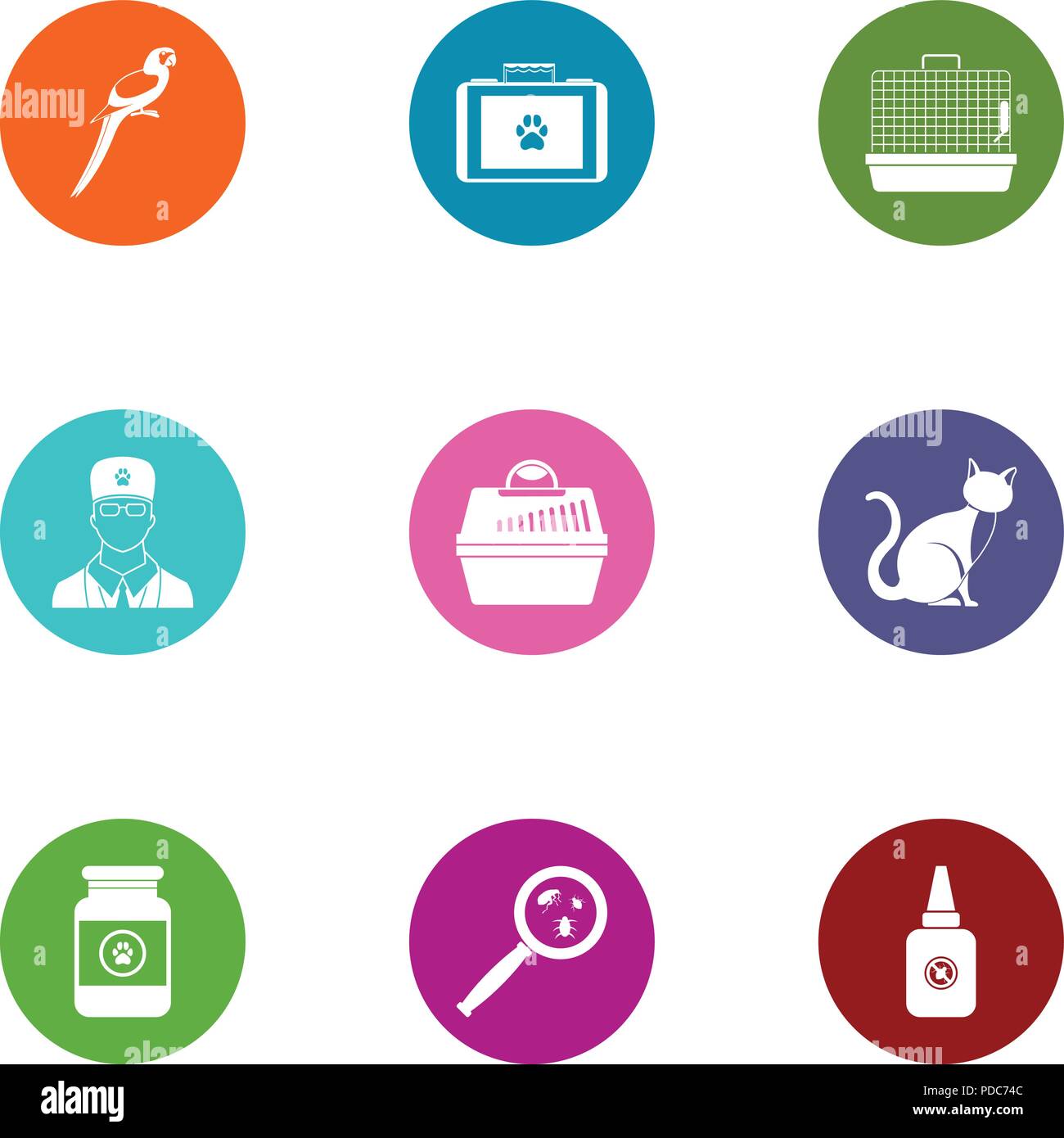 Forest doctor icons set, flat style Stock Vector Image & Art - Alamy