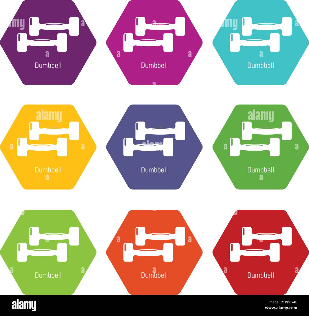 Fitness dumbbell icons set 9 vector Stock Vector Image & Art - Alamy