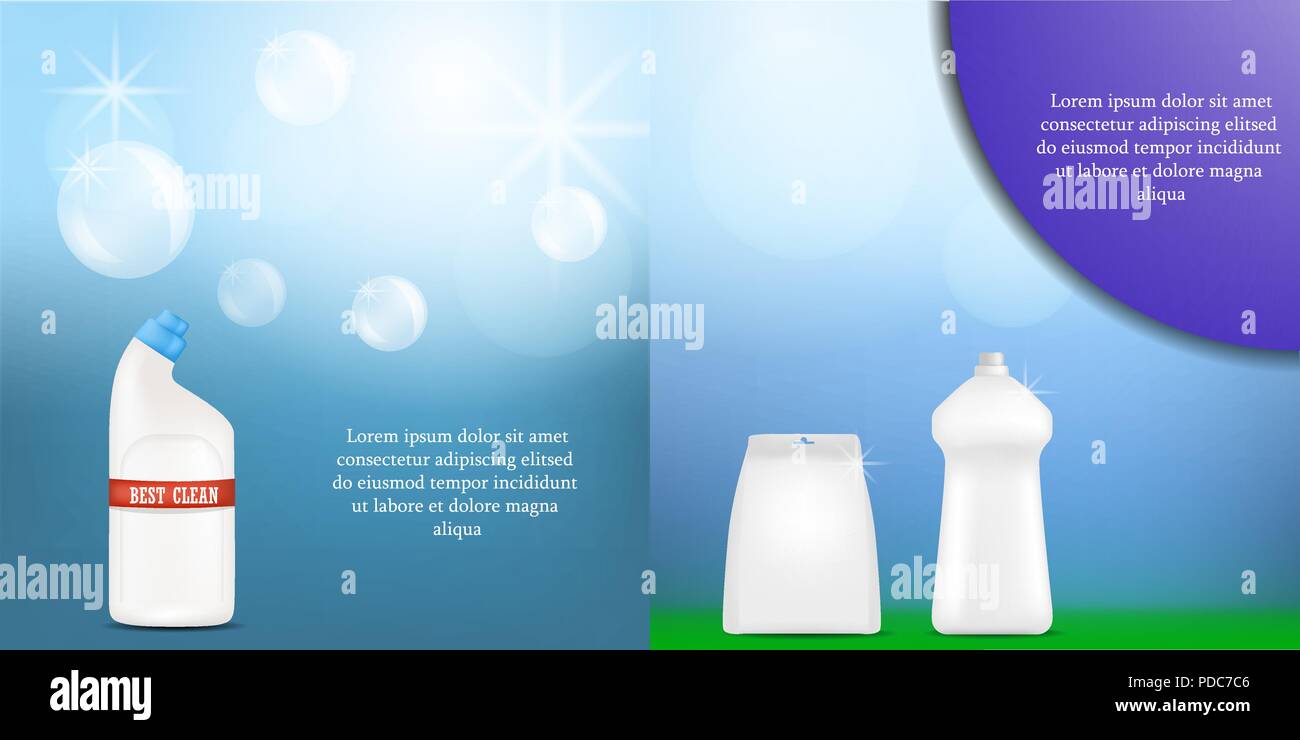 Detergent bottle clean banner set, realistic style Stock Vector Image ...