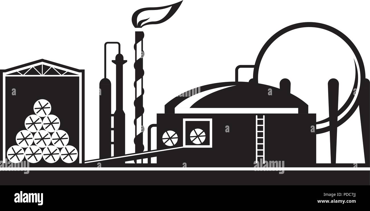 Production of biogas from organic sources - vector illustration Stock ...