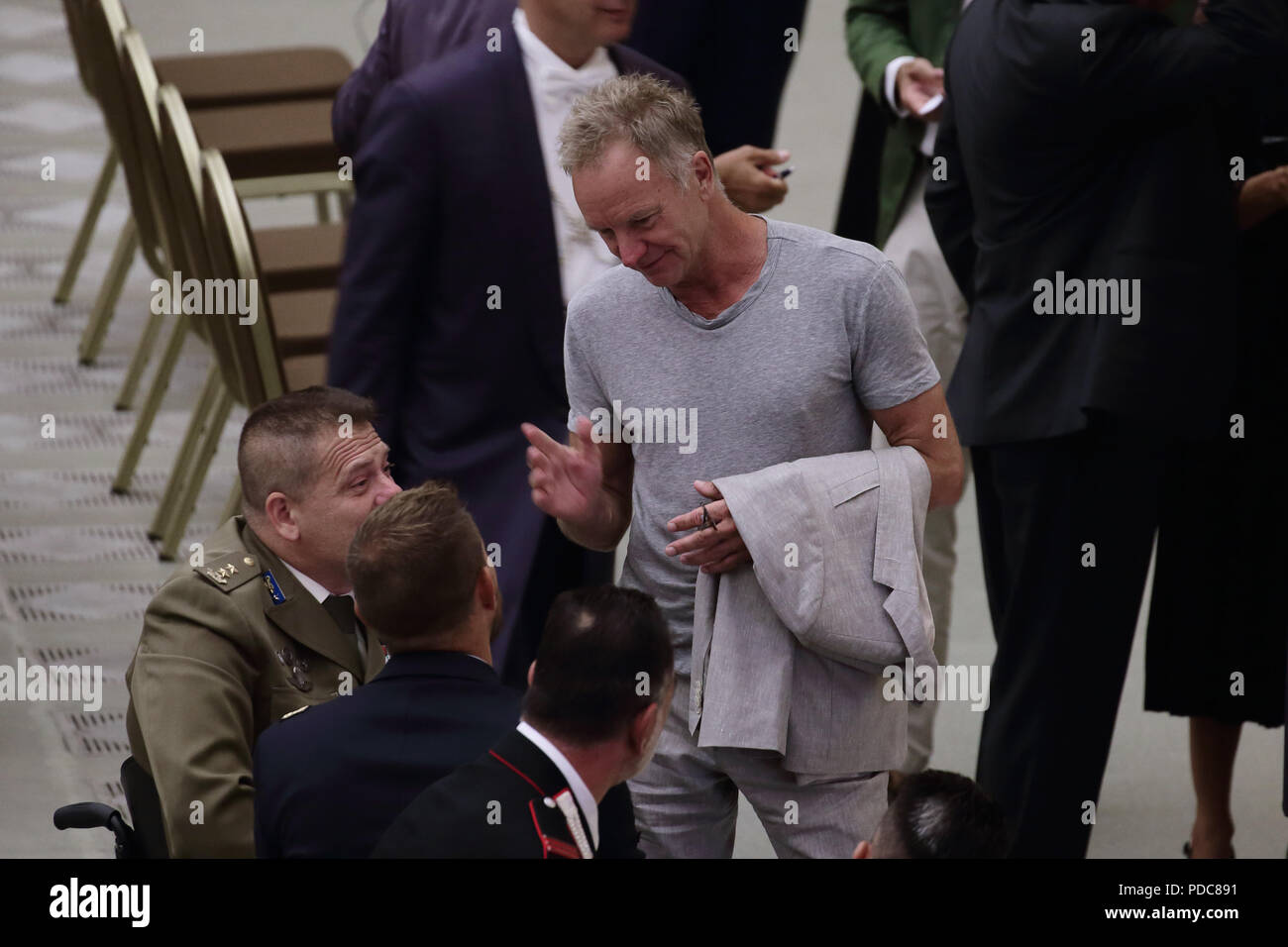 Vatican. 8th August, 2018. (Holy see) - British singer and actor STING ...