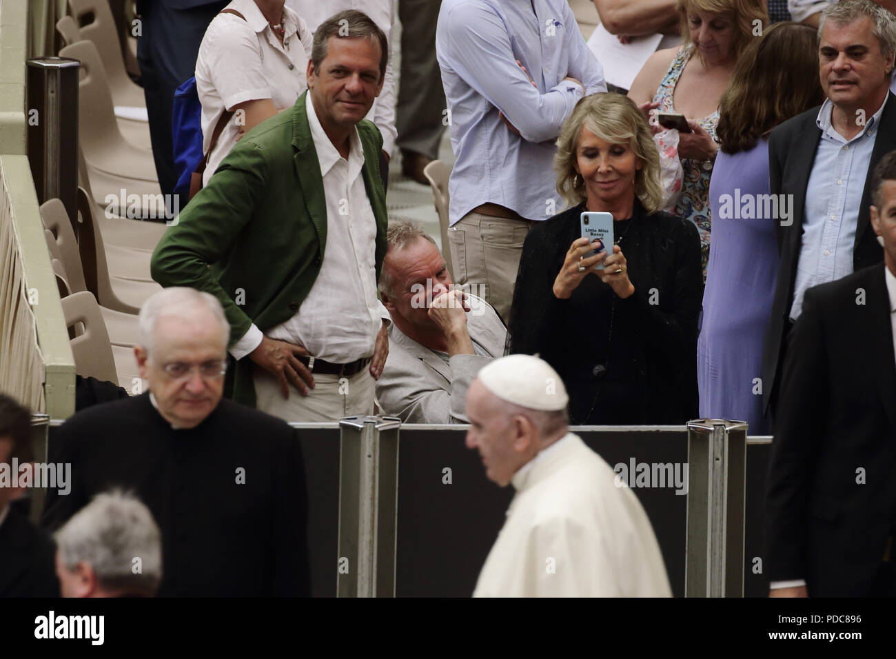 Vatican. 8th August, 2018. (Holy see) - British singer and actor STING ...