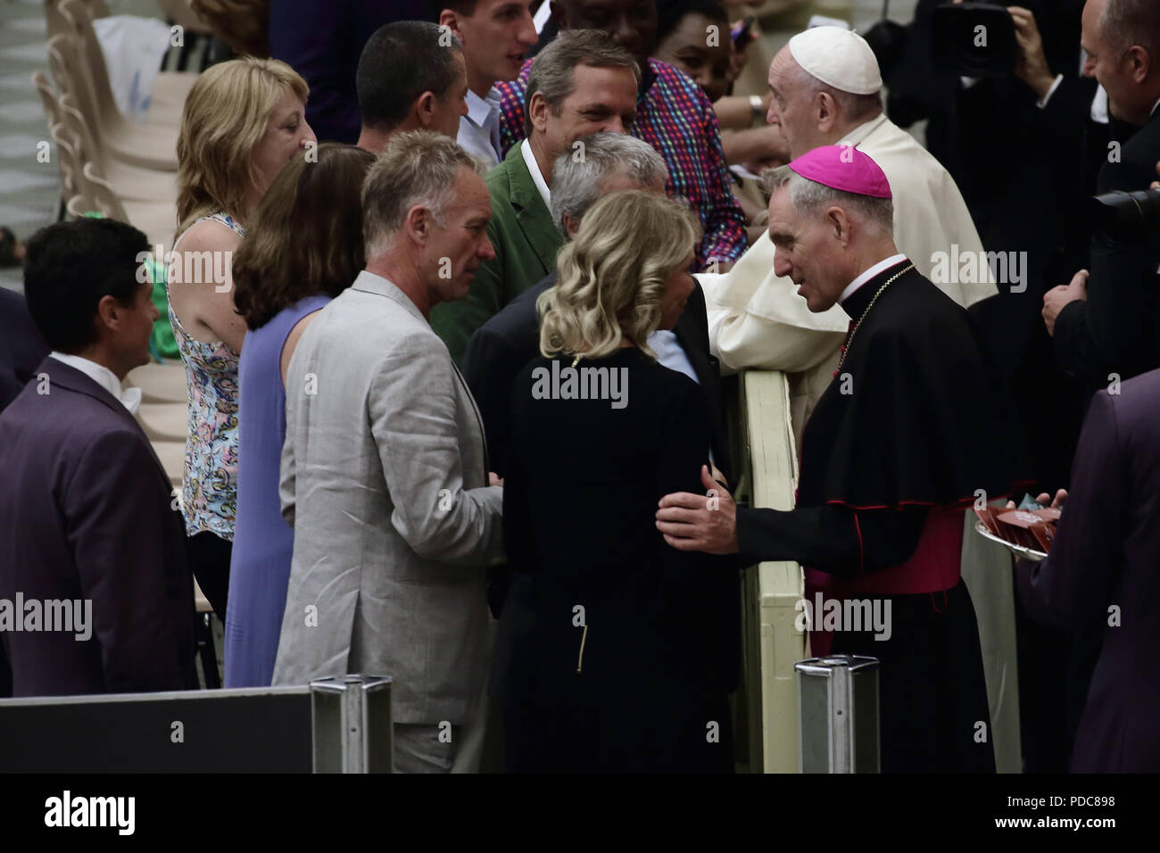 Vatican. 8th August, 2018. (Holy see) - British singer and actor STING ...