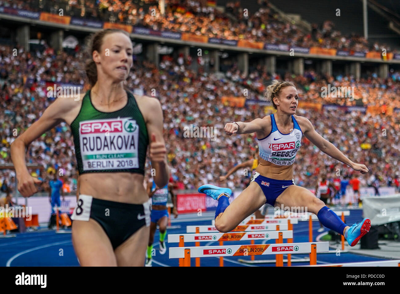 Berlin, Germany. August 8, 2018: Meghan Beesley of Great Britain during ...