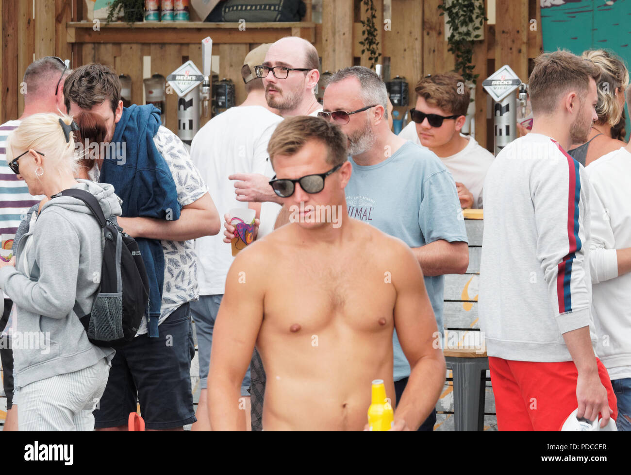 Female Pro surf Roxy event Newquay Cornwall Stock Photo - Alamy