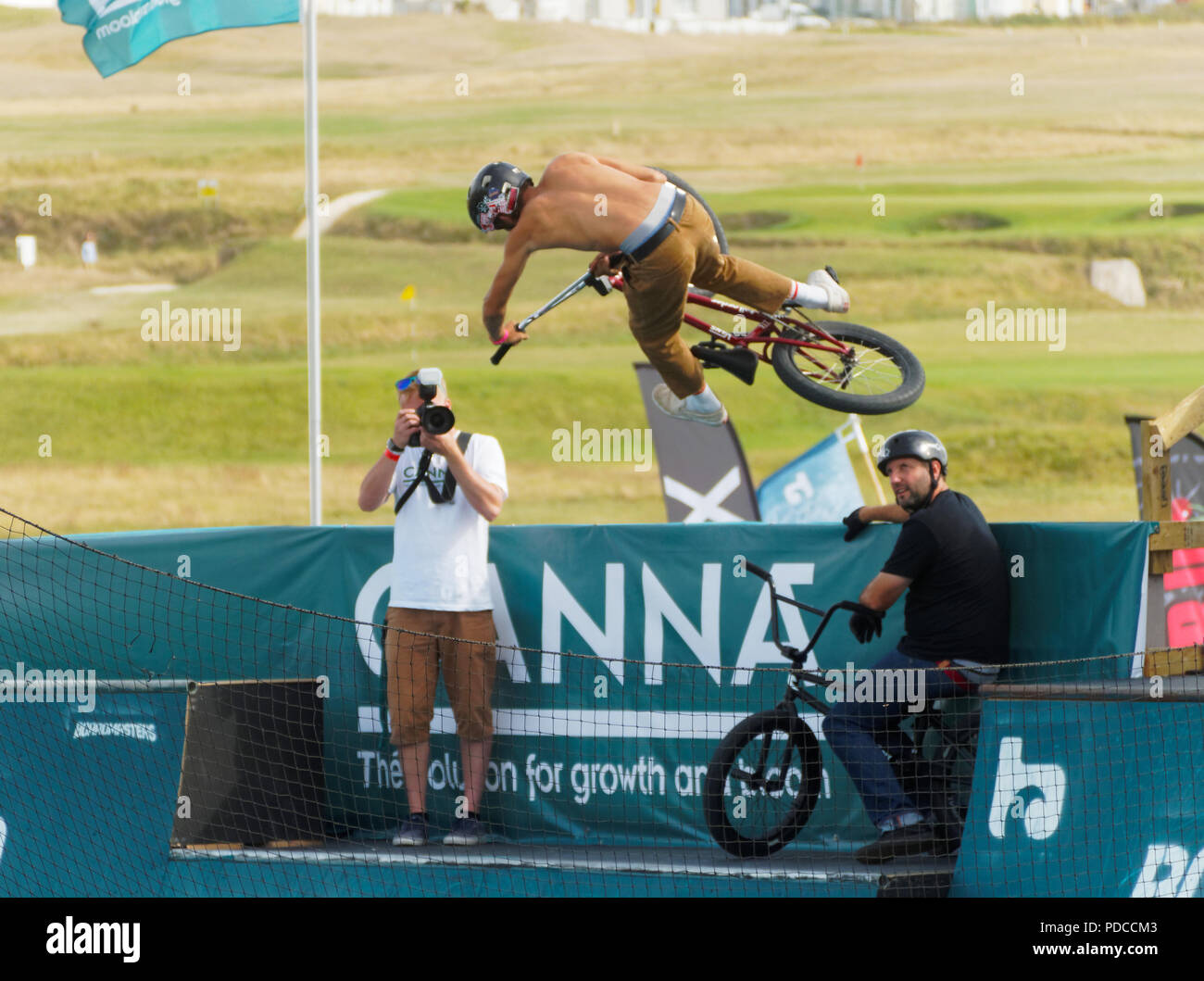 Female Pro surf Roxy event Newquay Cornwall Stock Photo - Alamy