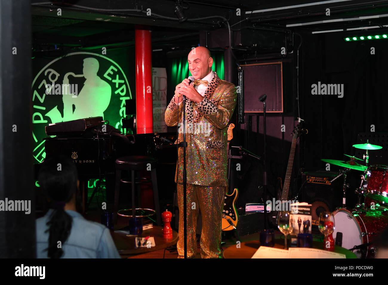 London, UK. 8th August 2018. Simon Goss of SHOWBIZ host Macmillan ...