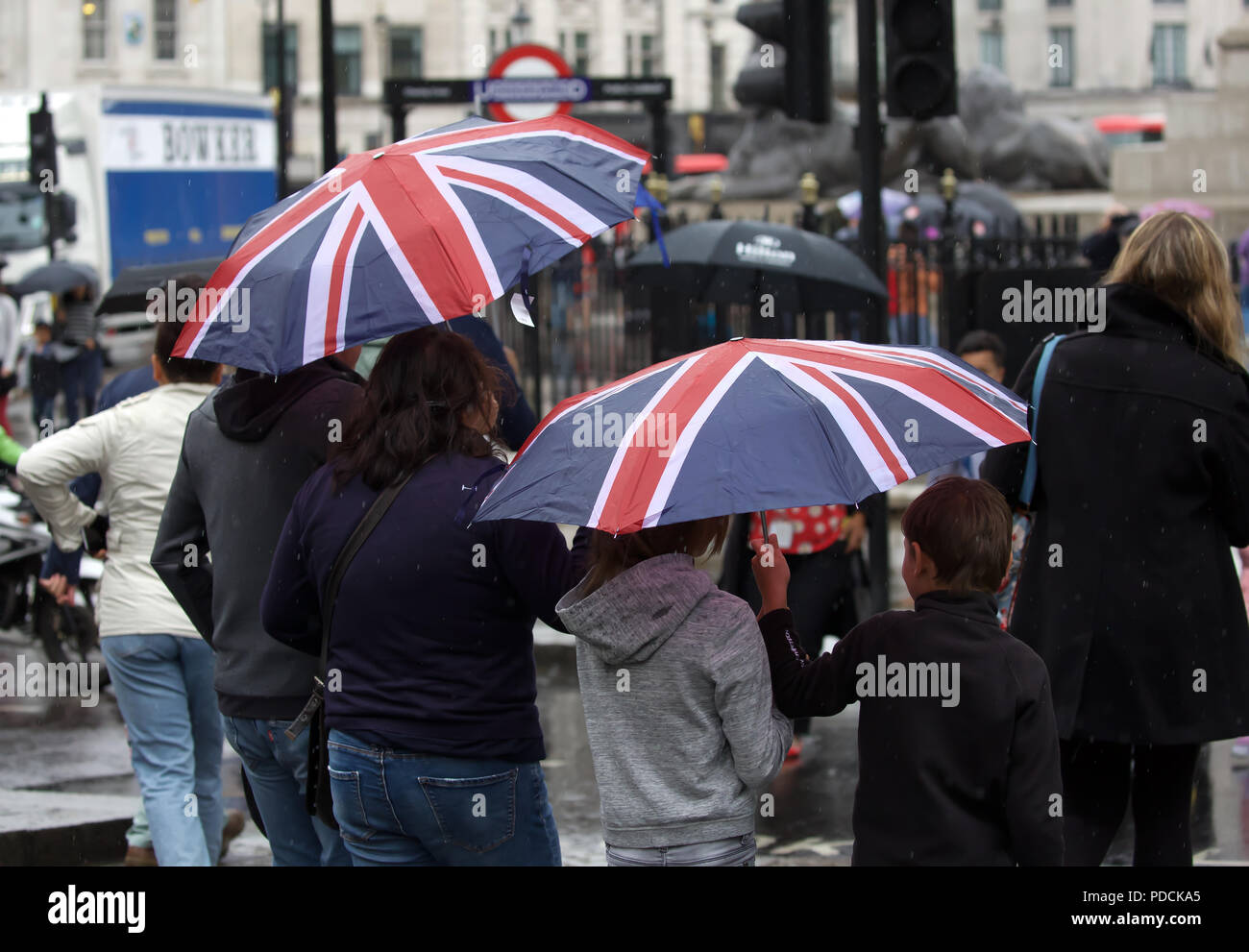 London,UK,9th August 2018,Typical British wet weather resumes in London ...
