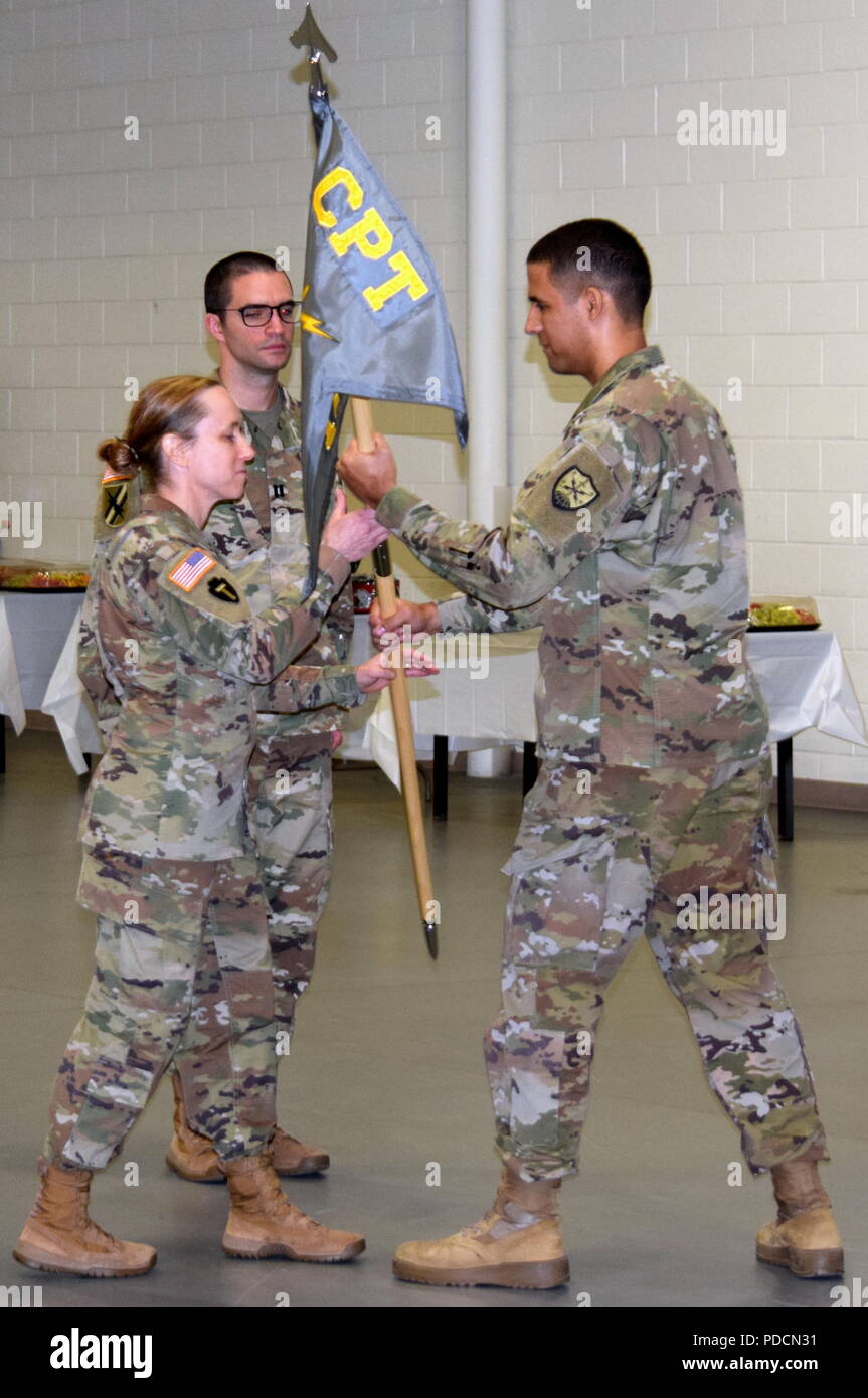 Major George Allen transfers the guidon of the Georgia Army National ...