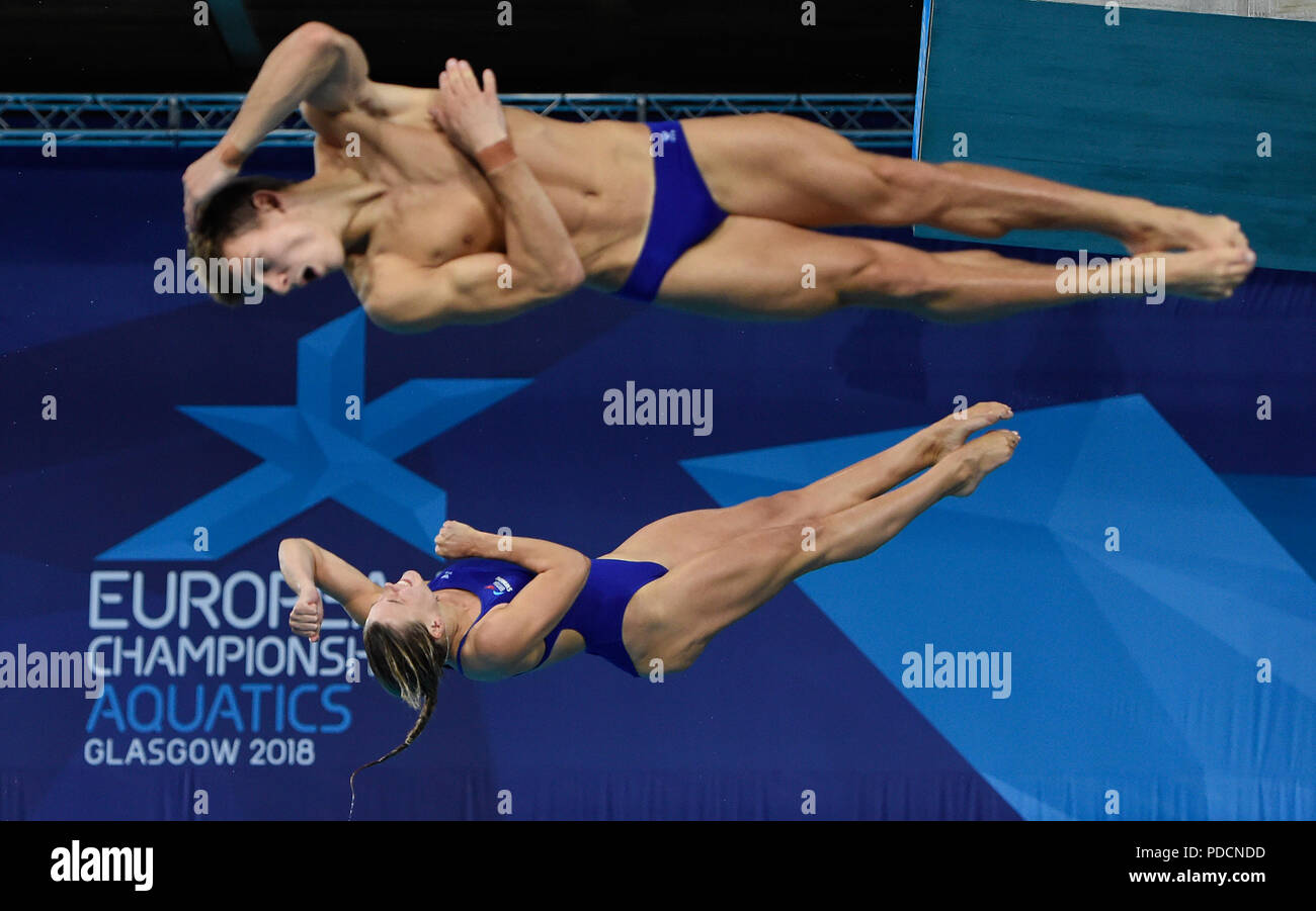 Great Britain's Ross Haslam and Grace Reid during day seven of the 2018 ...