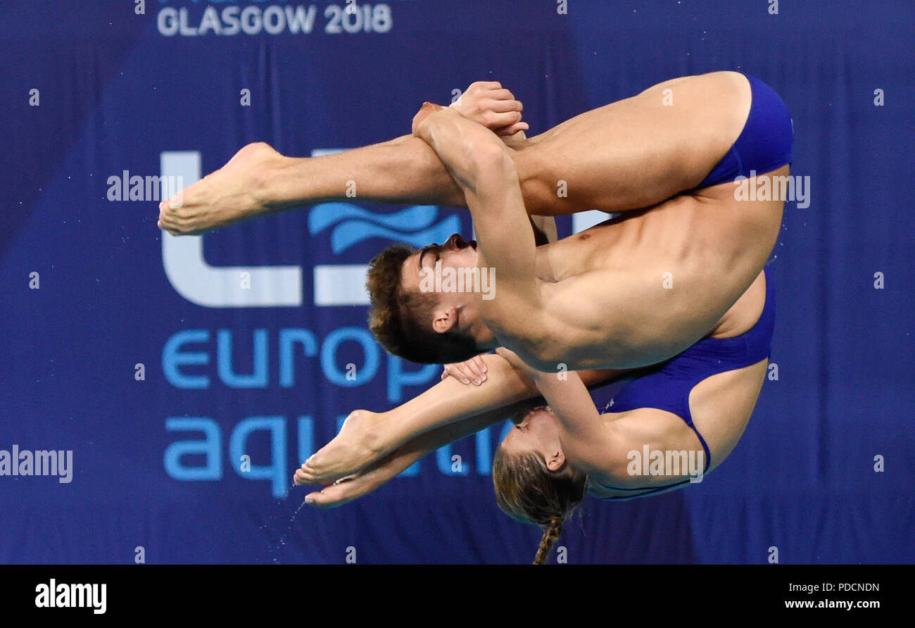 Great Britain's Ross Haslam and Grace Reid during day seven of the 2018 ...