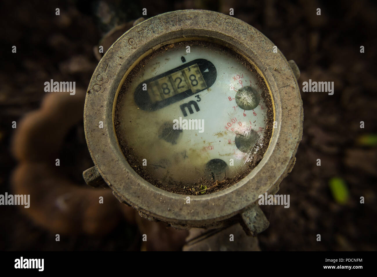 Old water meter valves vintage color Stock Photo - Alamy