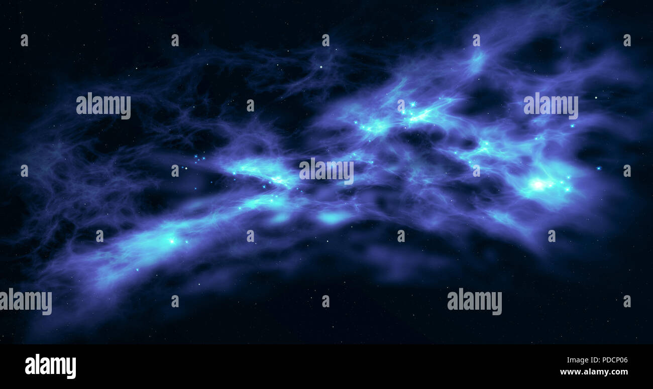 The galaxy with birth of stars in nebula clouds. Cosmos background ...