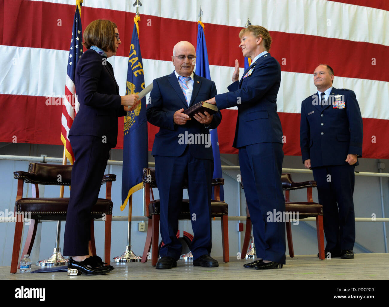 Maj. Gen. Michael Stencel (far right), Adjutant General, Oregon ...