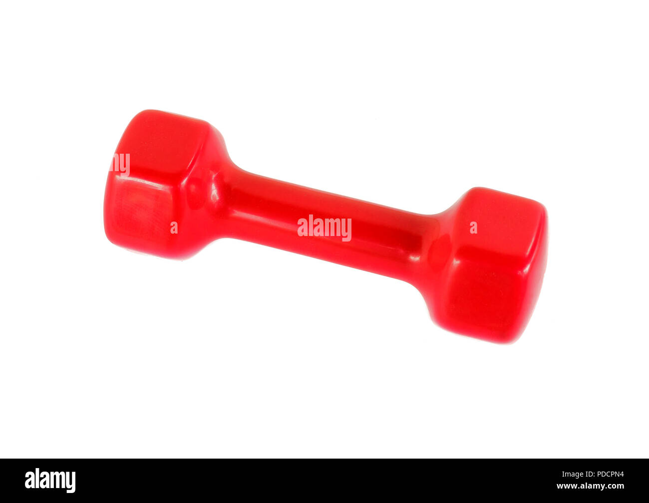 Red dumbbell isolated on white background Stock Photo - Alamy
