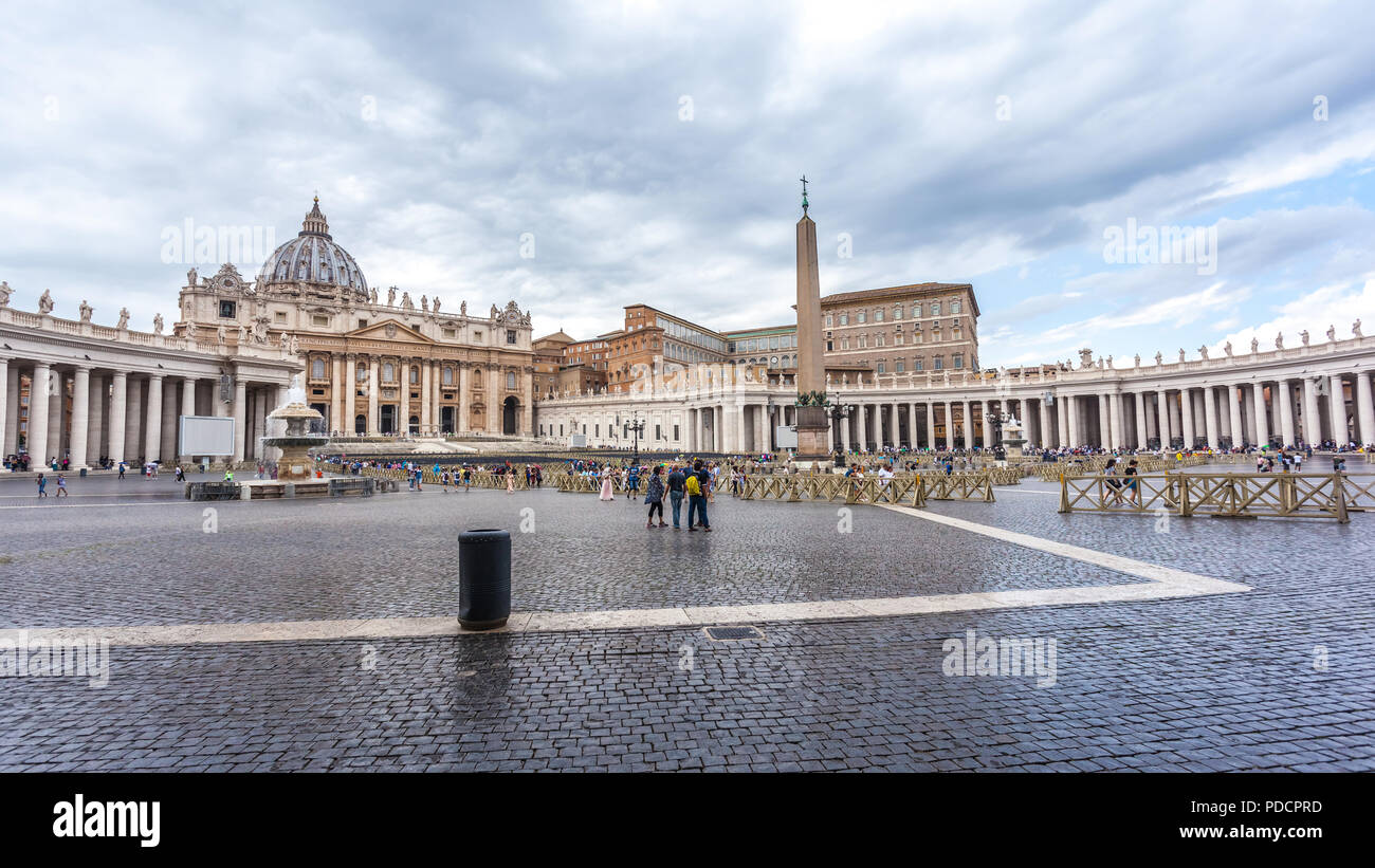 Rome, Italy - 23.06.2018: St. Peter's Cathedral on St. Peter's square ...
