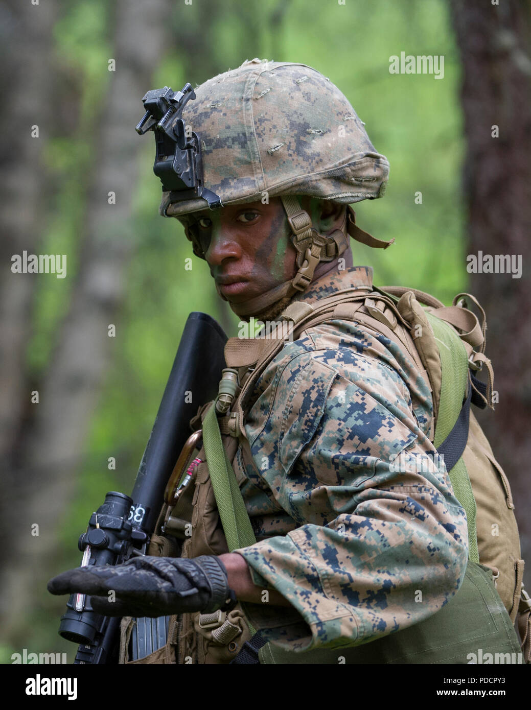 U.S. Marine Corps Lance Cpl. Patrick Whittaker, assigned to 3rd ...