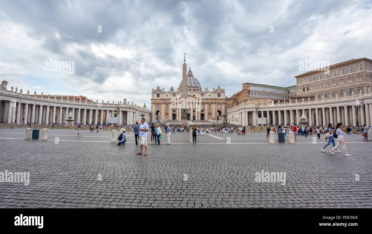 Rome, Italy - 23.06.2018: St. Peter's Cathedral on St. Peter's square ...