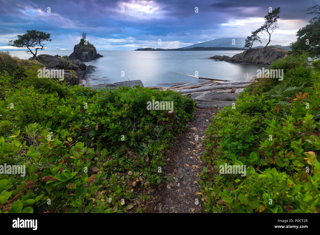 Canada with sunsets, waterfalls, night, stars, and lighthouse Stock ...