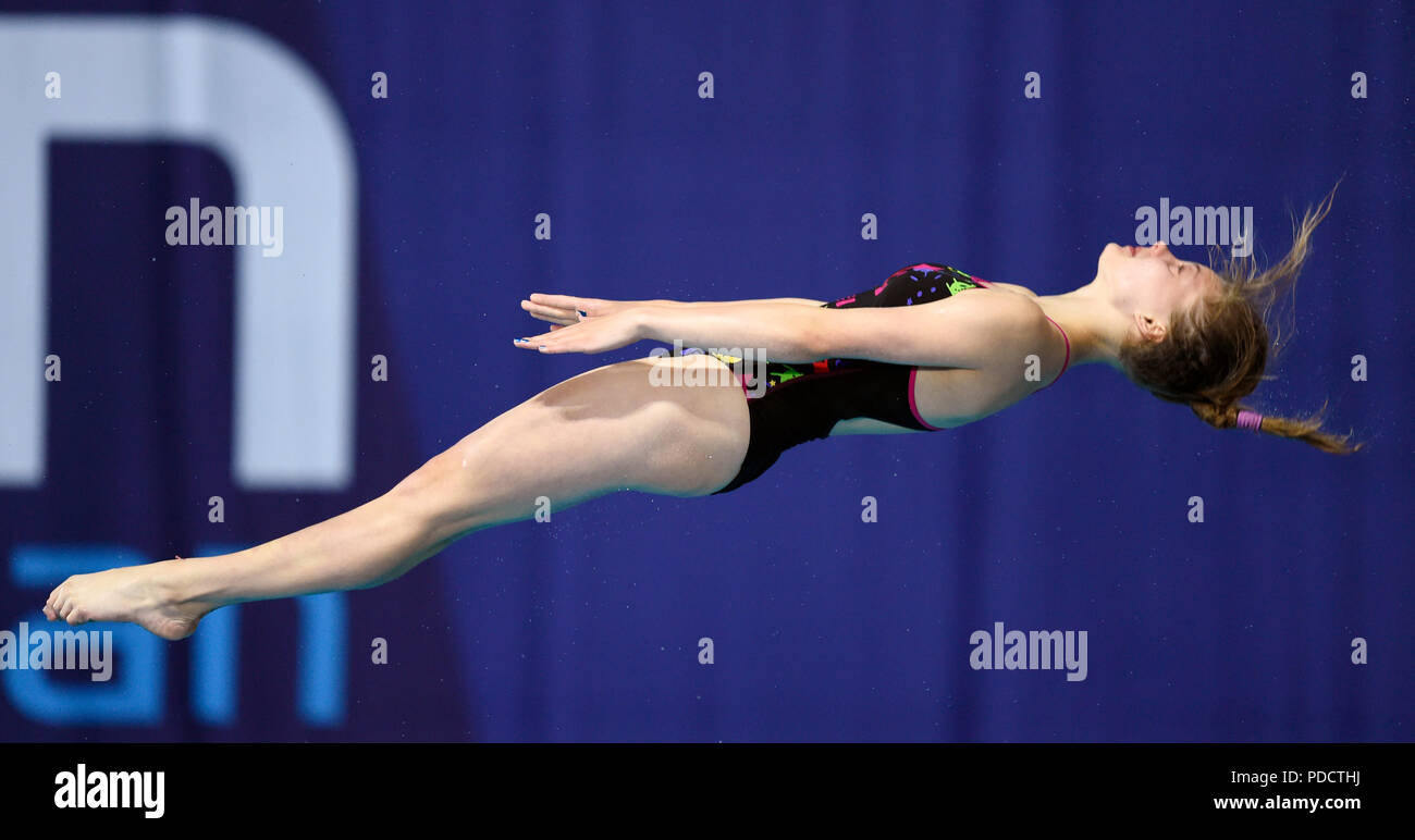Ukraine's Sofia Lyskun in the Women's 10m Platform Final during day ...