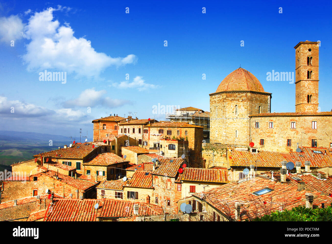 Beautiful Volterra village,panoramic view,Tuscany,Italy Stock Photo - Alamy