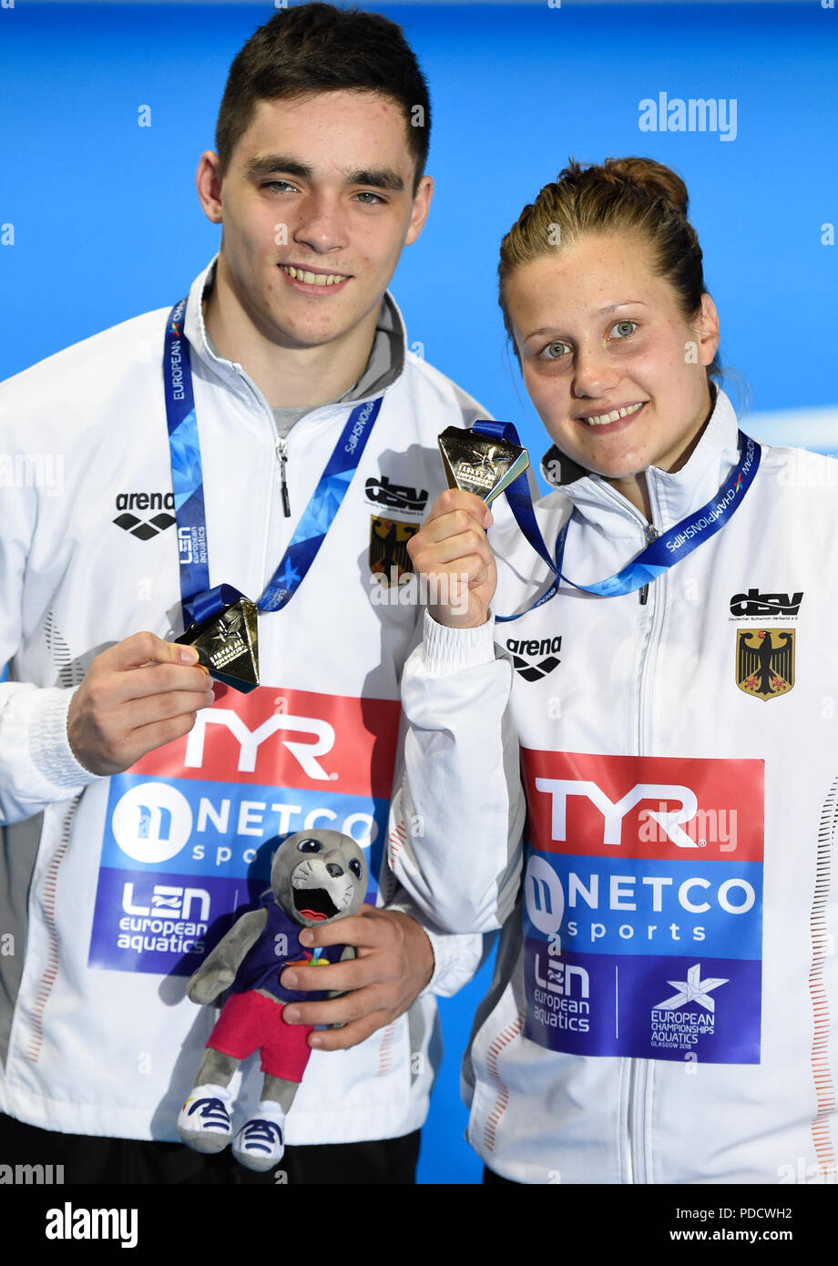 Germany's Lou Massenberg and Tina Punzel on the podium for the Mixed ...