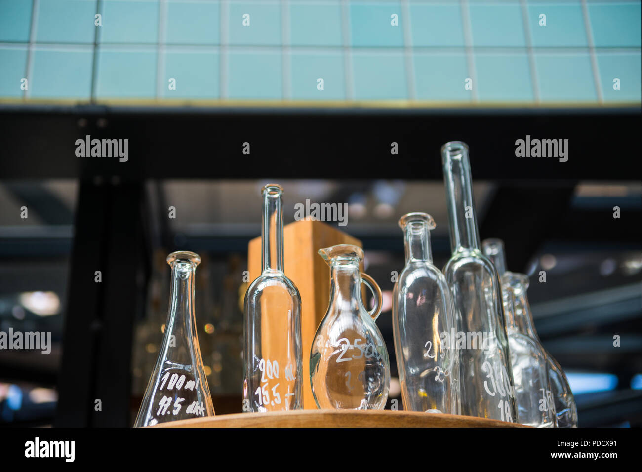 Different types glass bottles arranged hi-res stock photography and ...