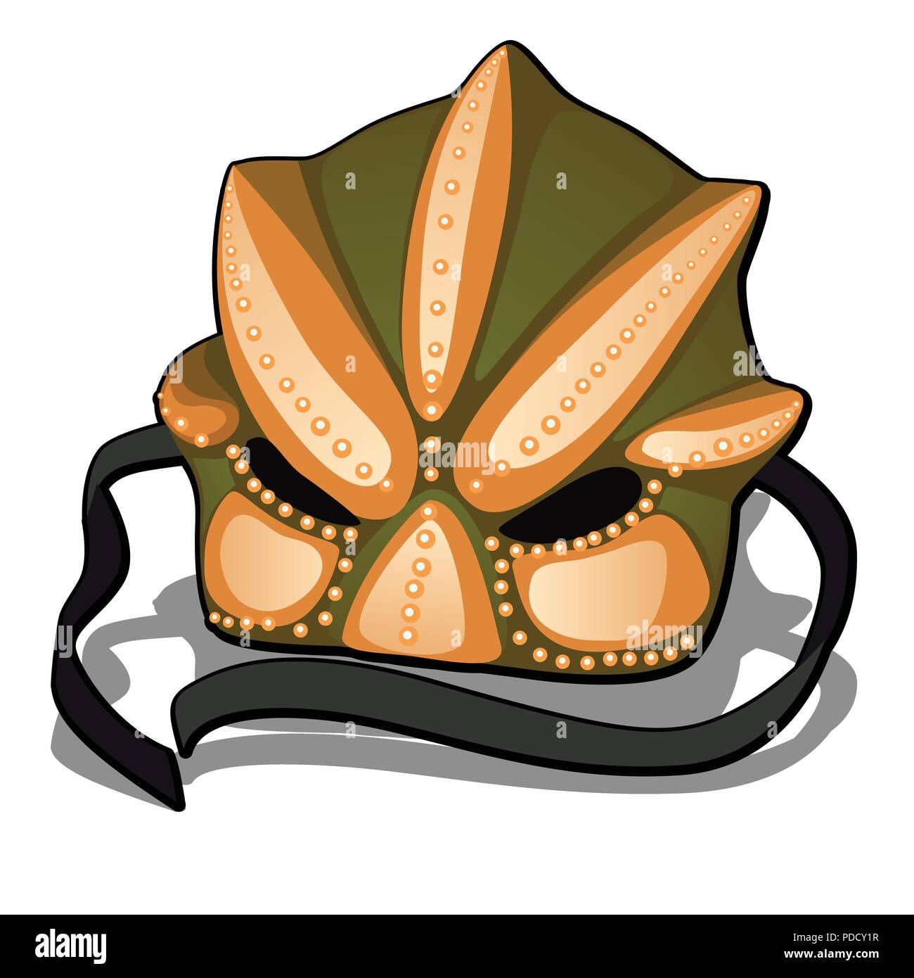 Ceremonial mask isolated on white background. Vector cartoon close-up ...