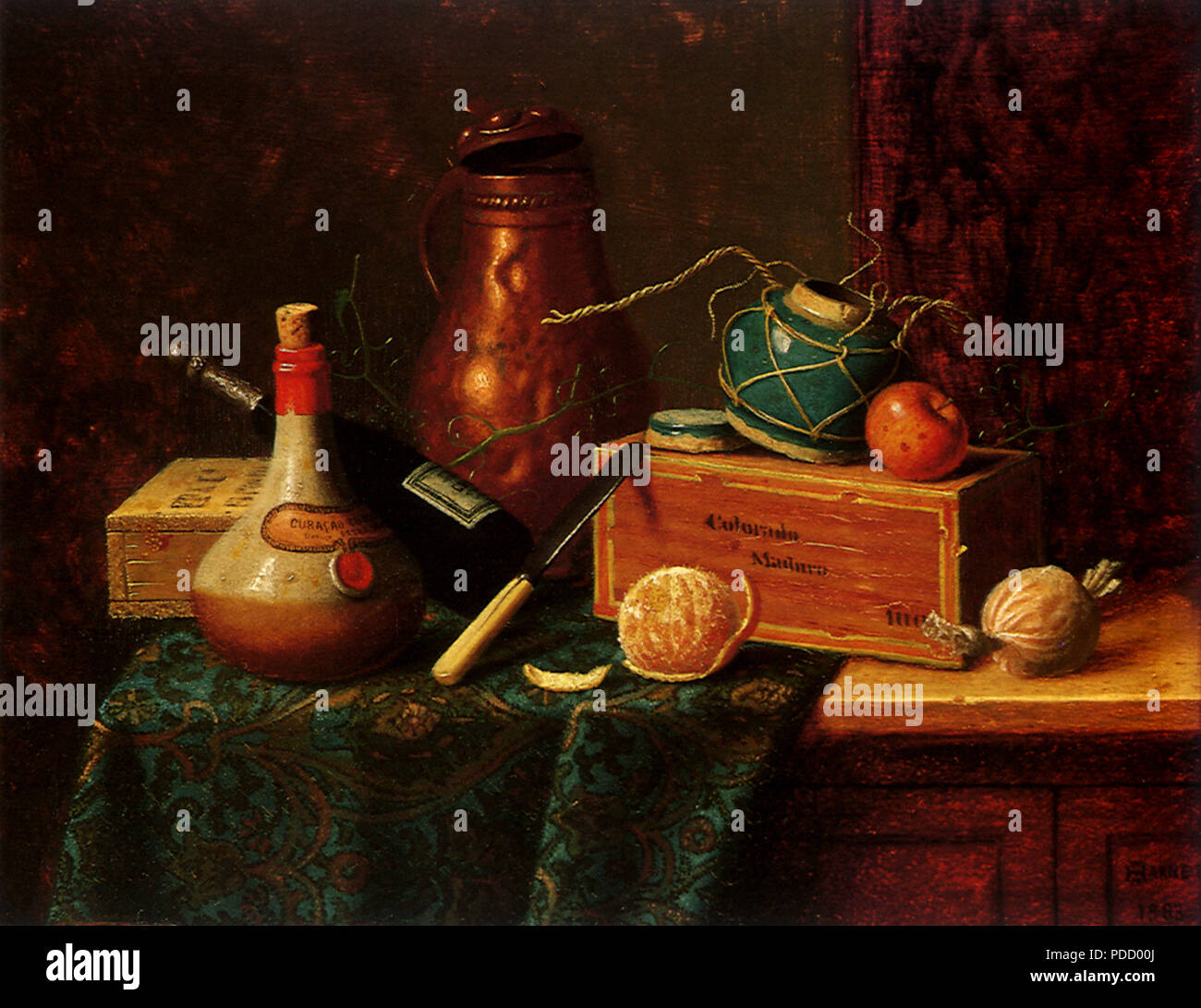 Still Life, Harnett, William M., 1883 Stock Photo - Alamy