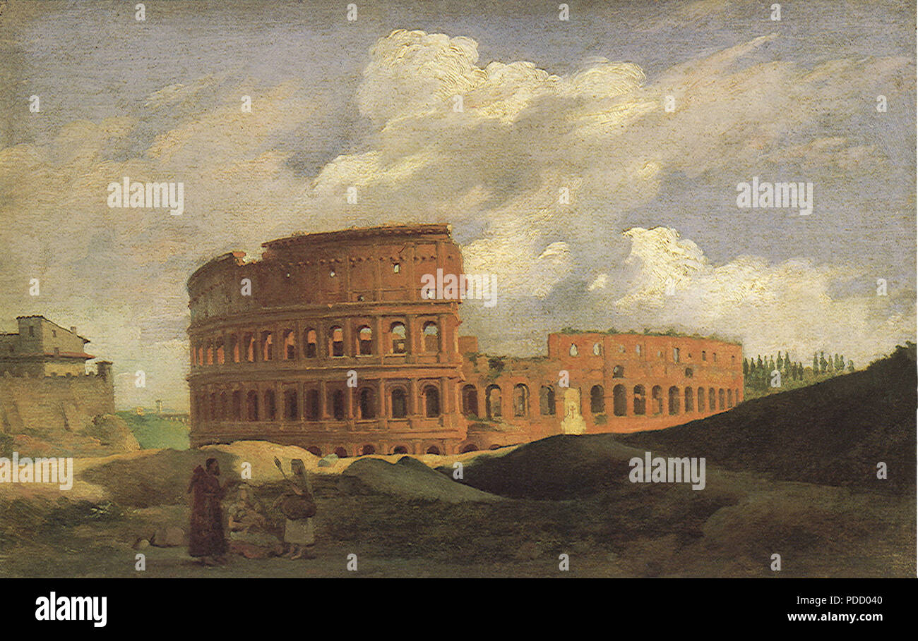 View of the Colosseum at Rome, Michallon, Achille-Etna, 1880 Stock ...
