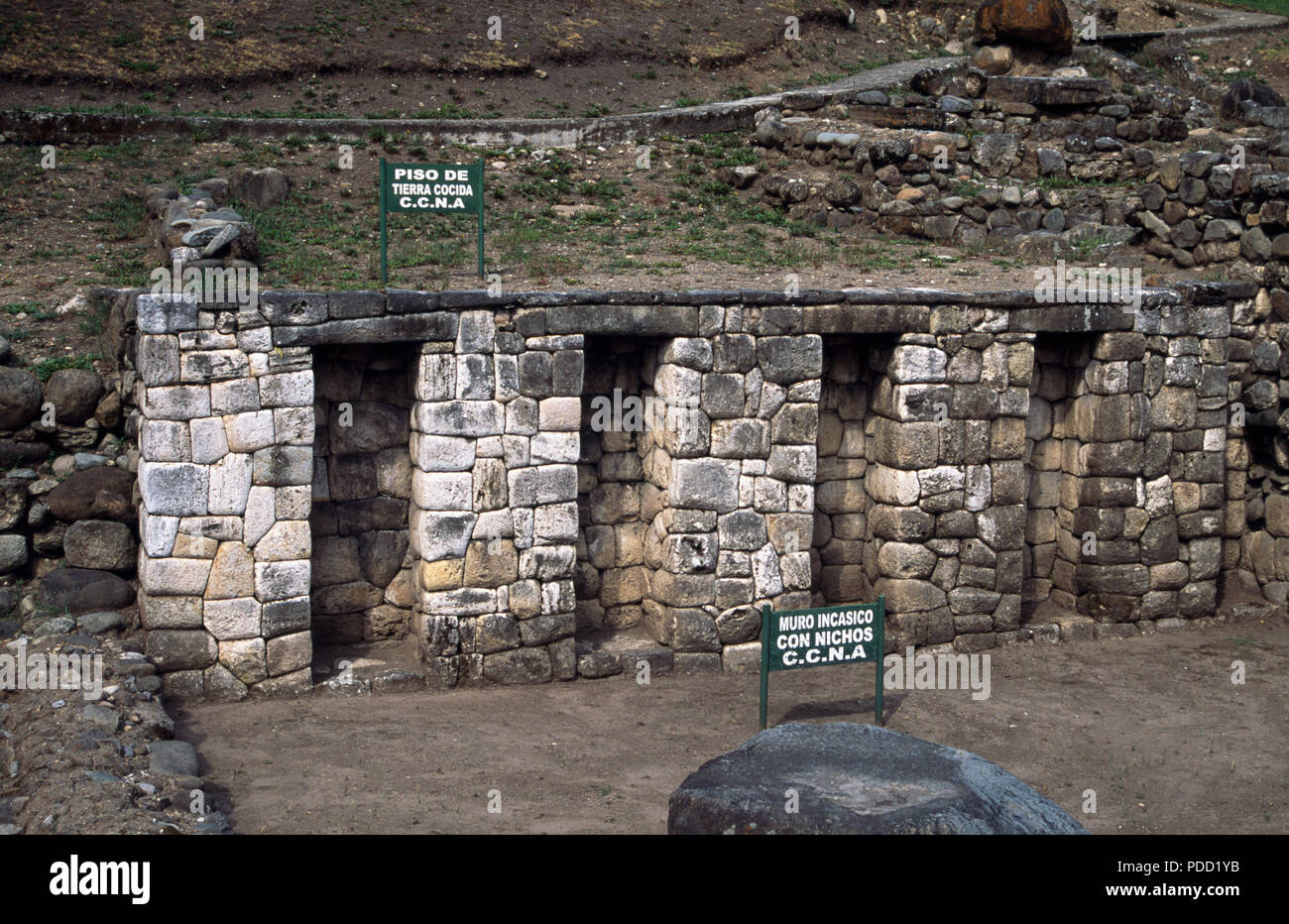 Inca ruins with trapezoidal niches between Avenida Todos Santos and the ...