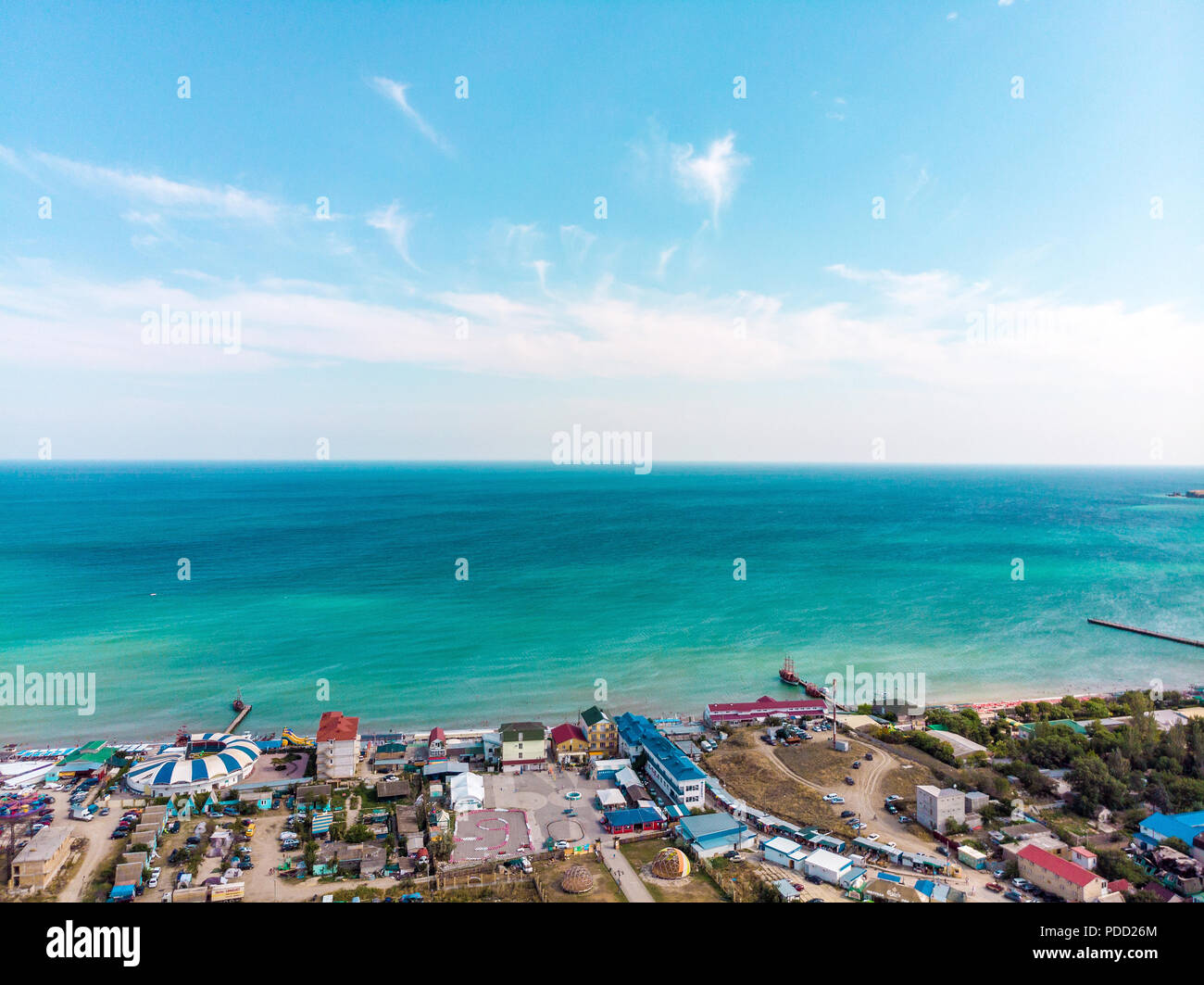 Aerial view of a resort town on the seashore Stock Photo - Alamy