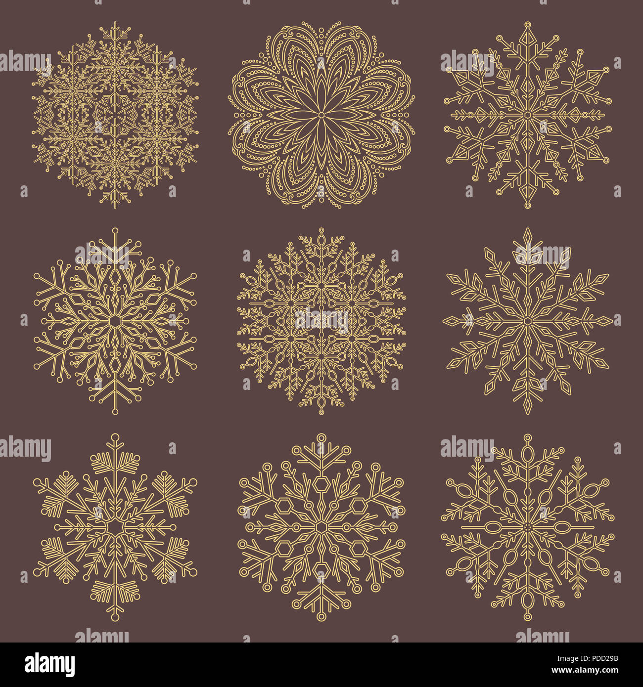 Set of Snowflakes Stock Photo - Alamy