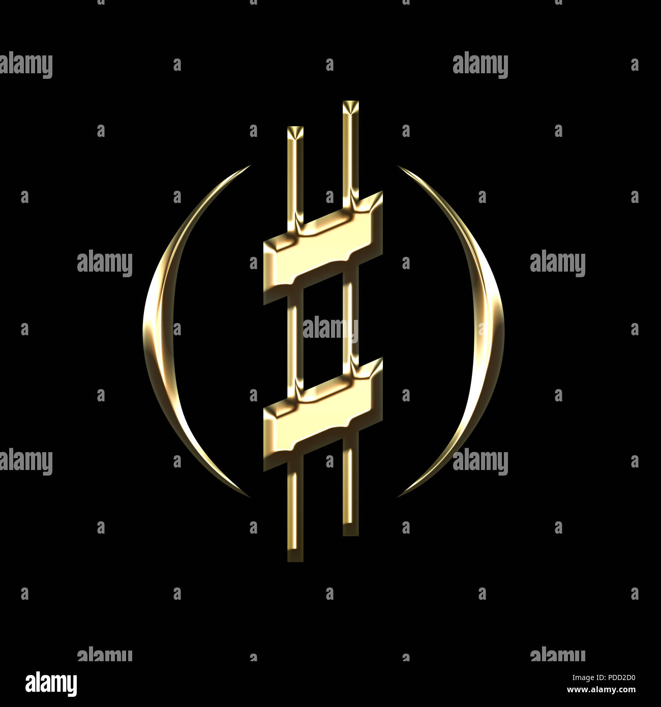 golden musical symbol illustration - sharp sign Stock Photo - Alamy