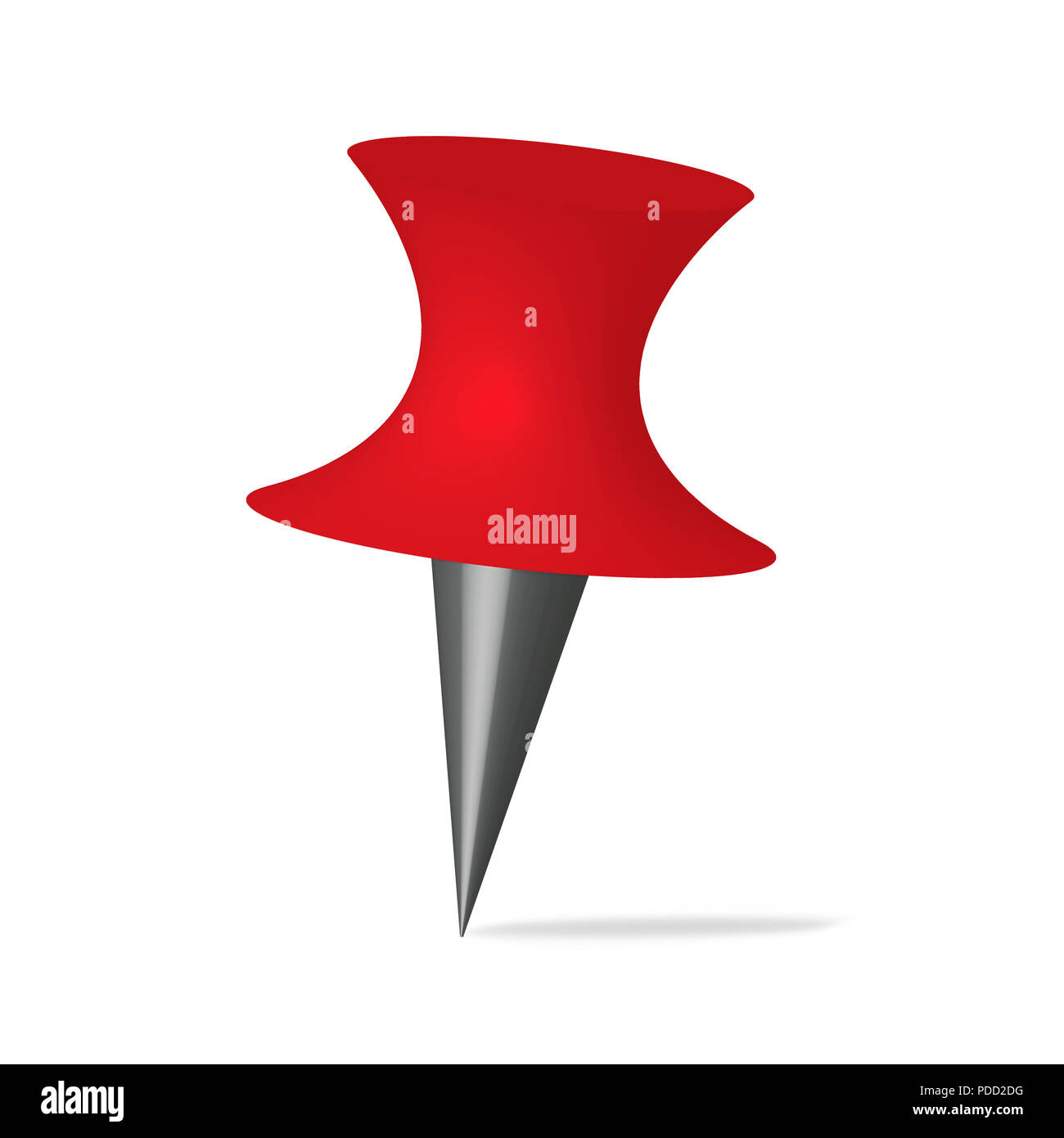 red pin illustration with shadow isolated on white background Stock ...
