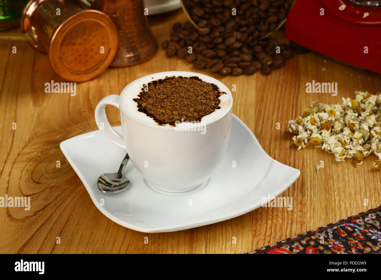 Cup of coffee with milky Stock Photo - Alamy