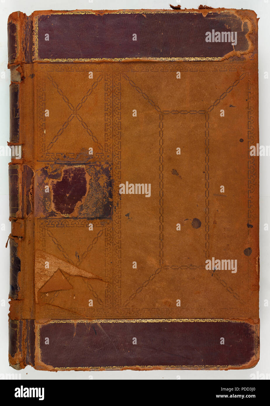 vintage leather bound book, worn Stock Photo - Alamy