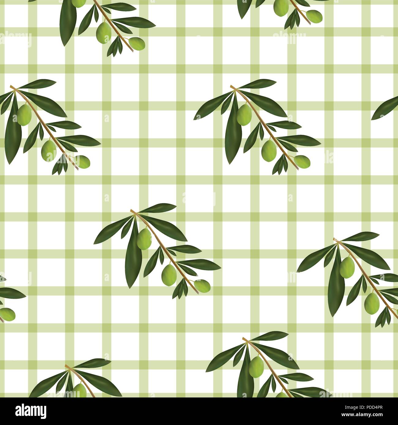 seamless pattern with olive tree vector illustration Stock Vector Image ...
