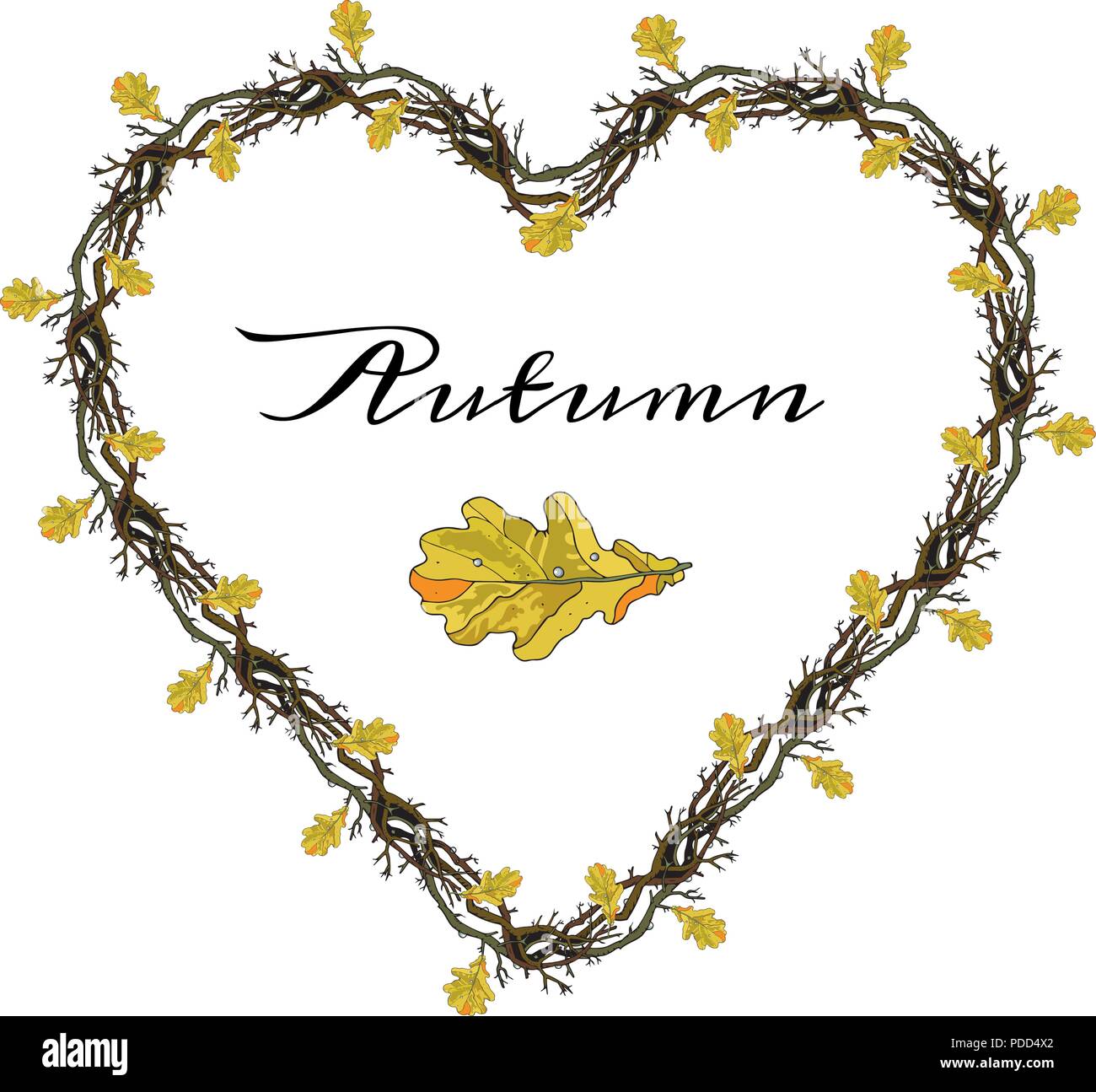 Oak forest in autumn wild Stock Vector Images - Alamy