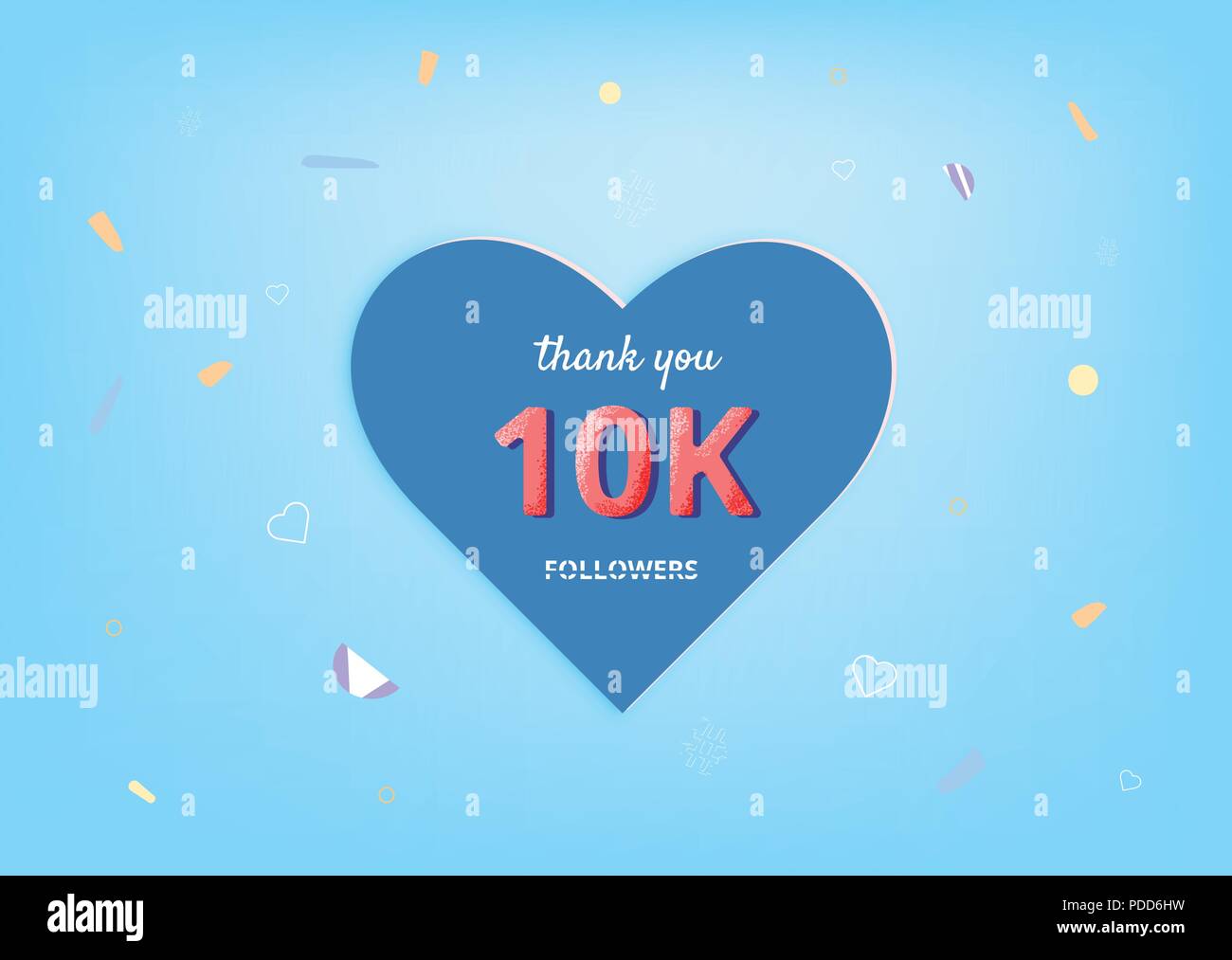 10K followers thank you post with heart shape and decoration. 10000 ...