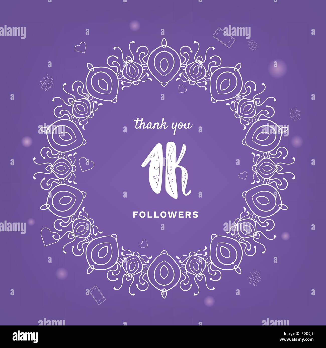 1K followers thank you post with vintage frame. 1000 subscribers ...