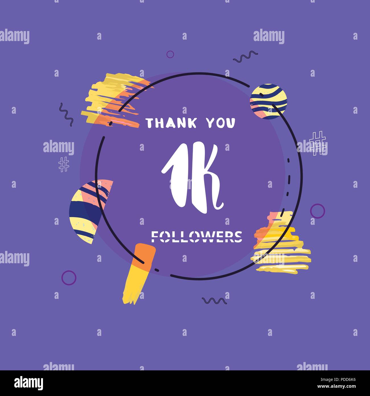 1K followers thank you post with decoration. 1000 subscribers banner ...