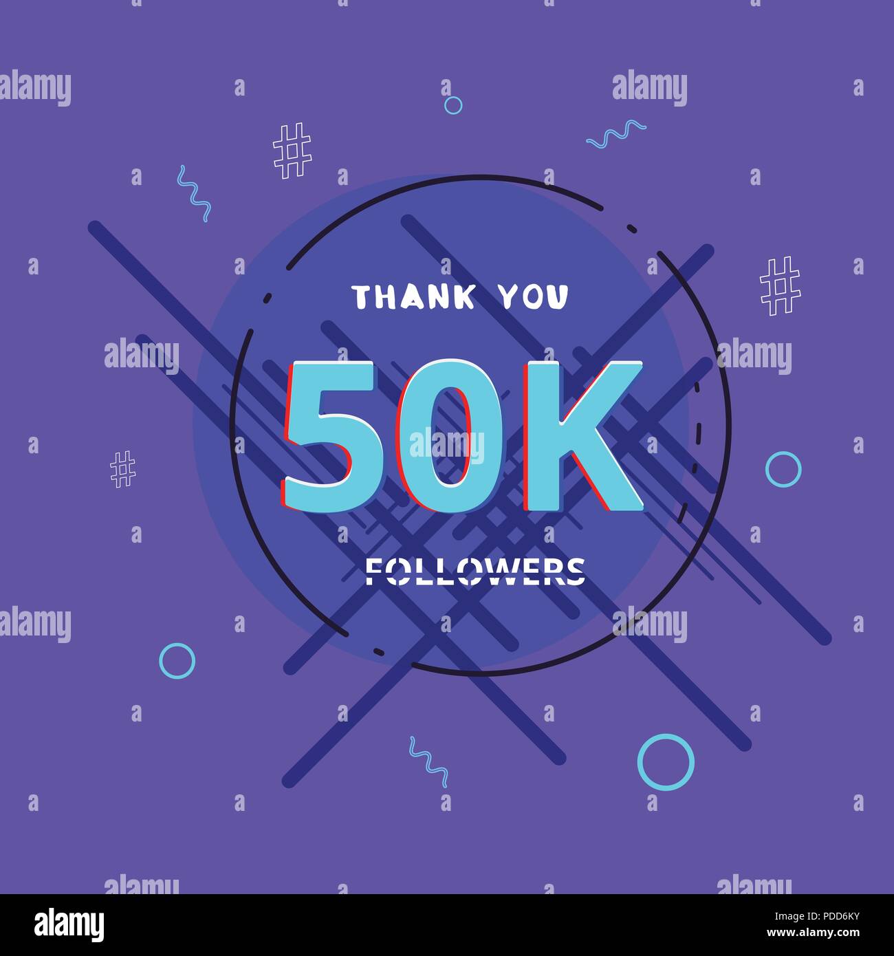 50K followers thank you post with decoration. 50000 subscribers banner ...