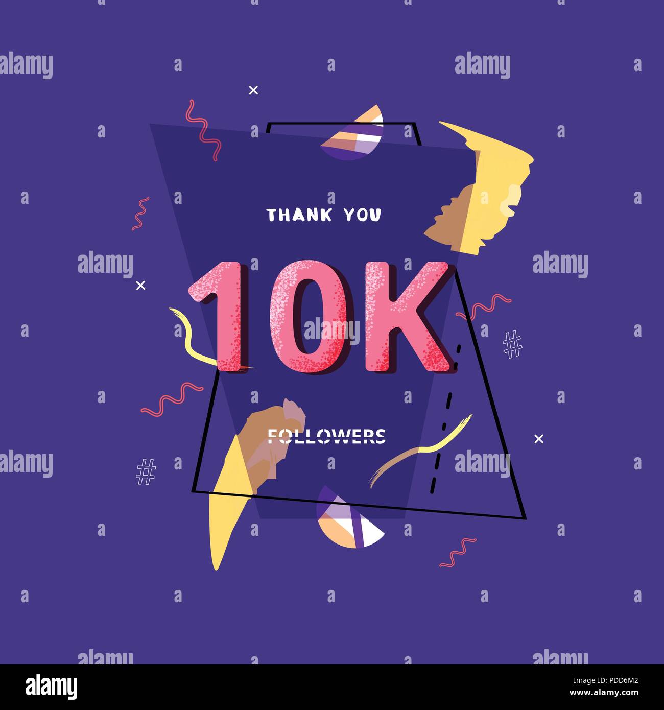 10k Followers Thank You Post With Decoration 10000 Subscribers Banner