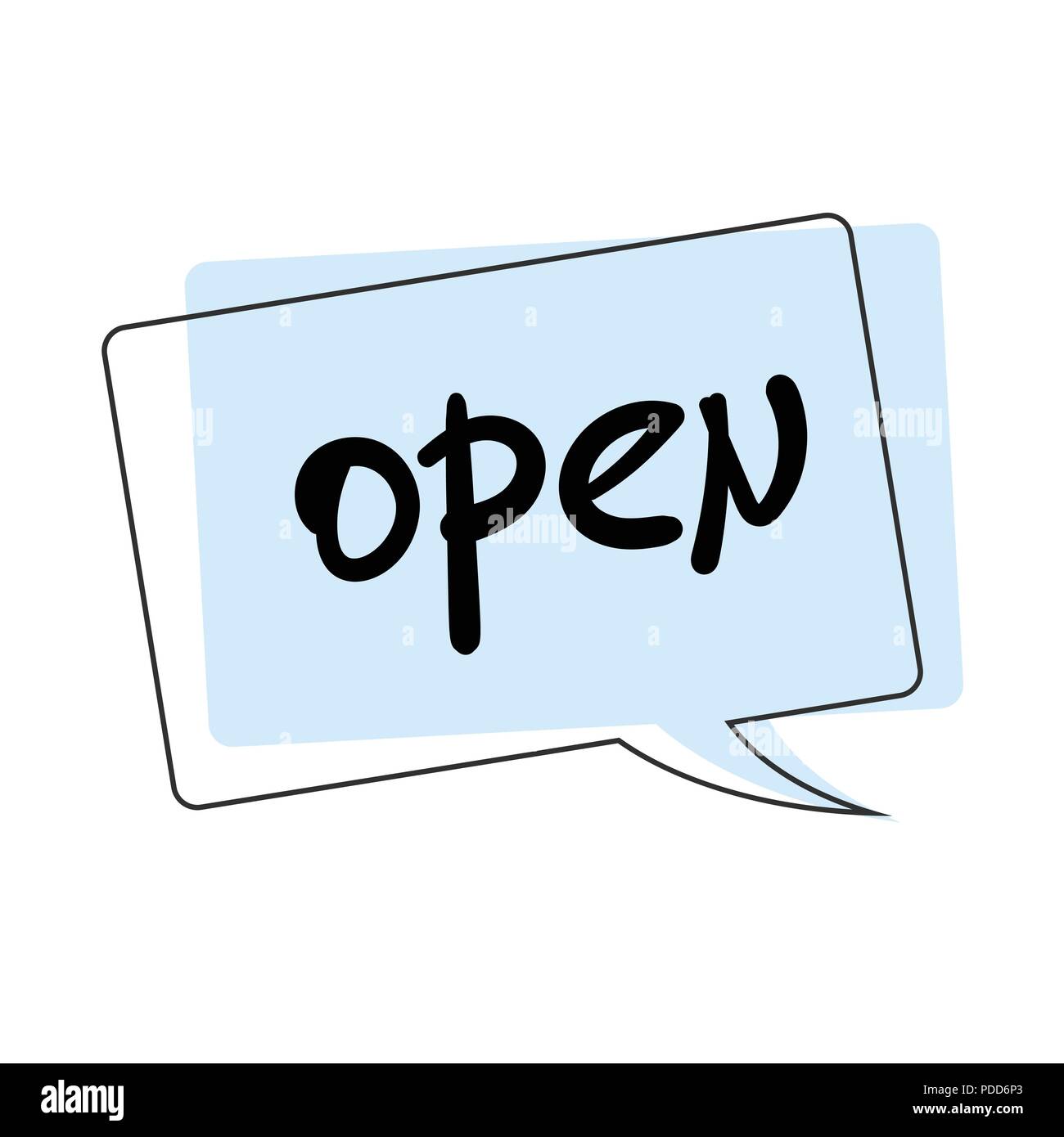 Open speech bubble singboard isolated on white background. Vector ...